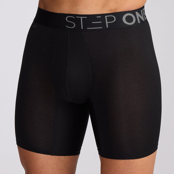 Cloud Mesh Boxer Brief - Black | Step One Bamboo Underwear