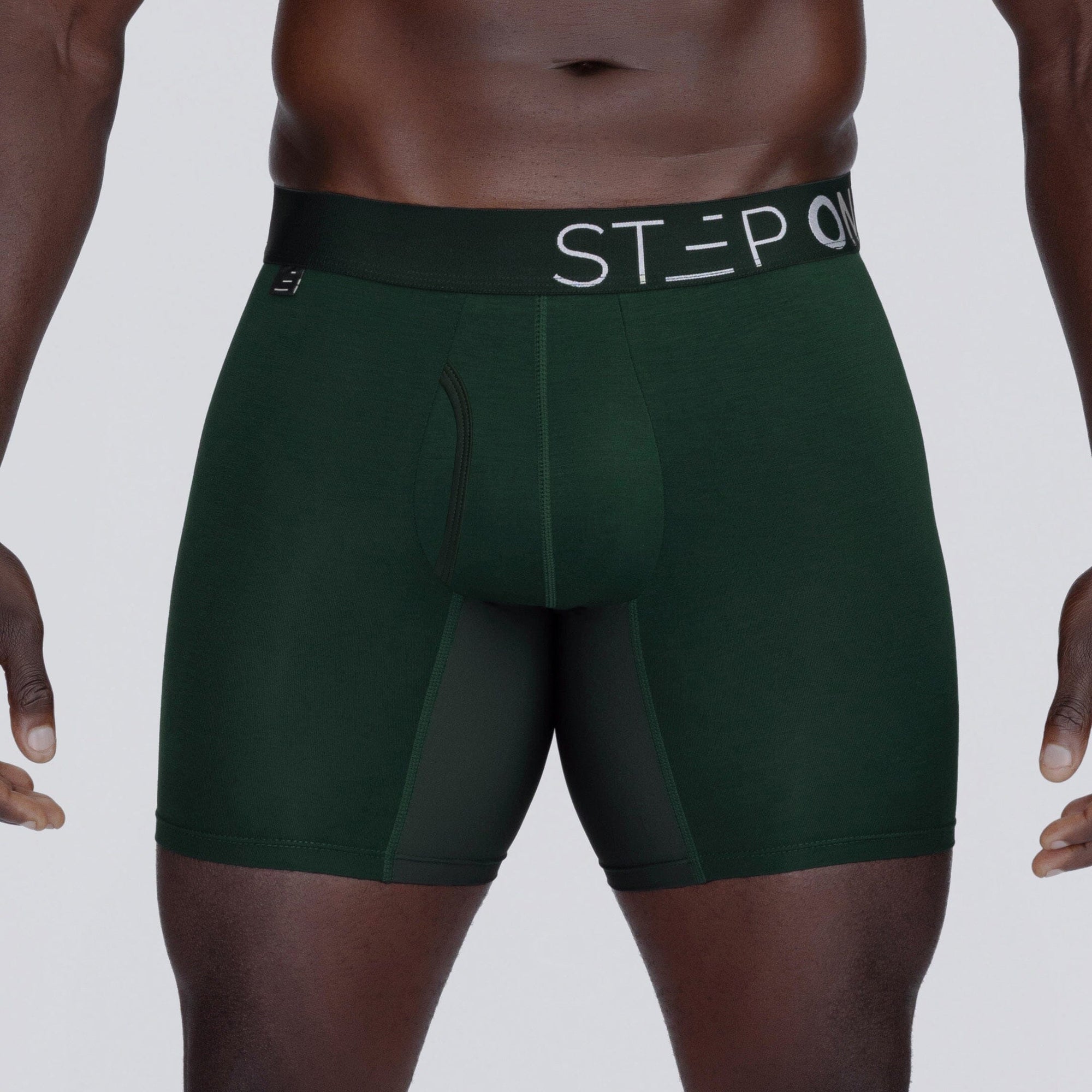 Boxer Brief Fly - Dark Green | Step One Bamboo Underwear Australia