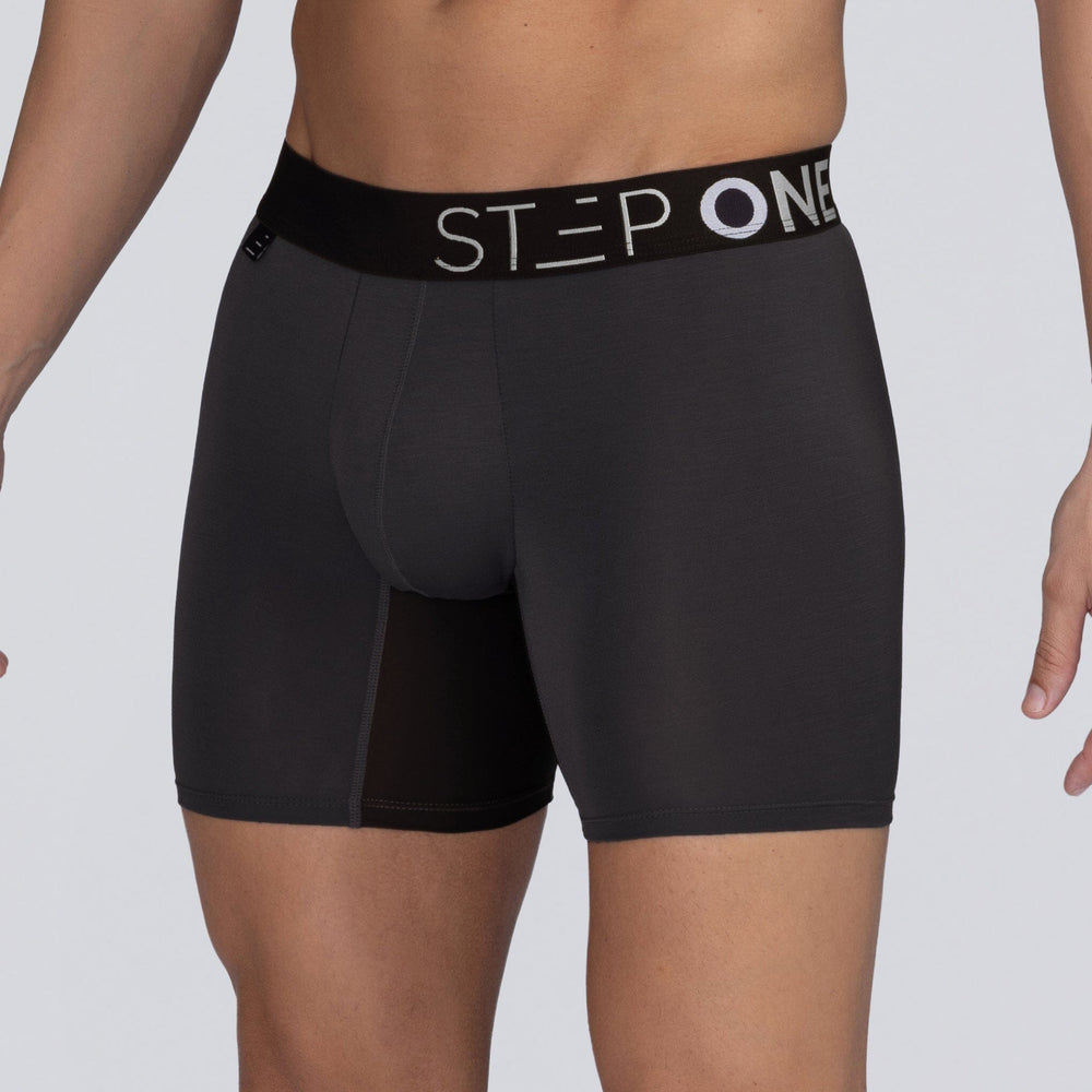 Boxer Brief - Dark Grey | Step One Bamboo Underwear Australia