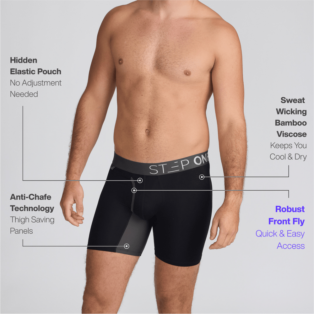 Boxer Brief Fly - Black Currants | Step One Bamboo Underwear Australia