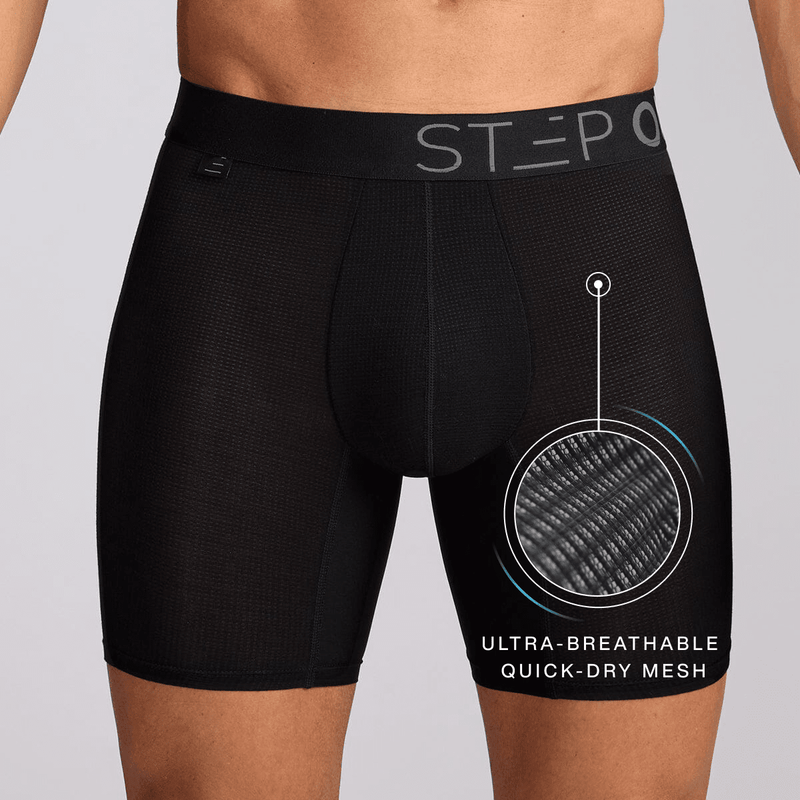 Cloud Mesh Boxer Brief - Black | Step One Bamboo Underwear